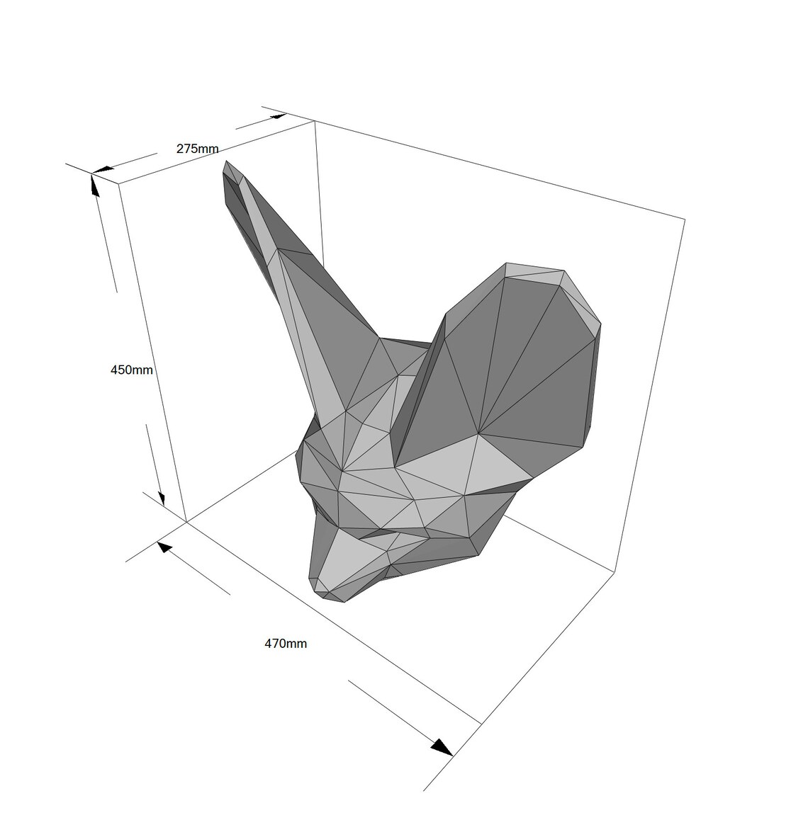 Fennec Fox Papercraft Template Abstract Low Poly 3D Origami - Etsy