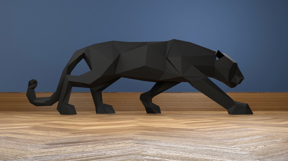 Black Panther Papercraft Panther Leopard Papercraft decor | Etsy