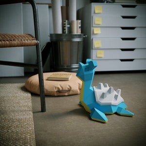 Pokémon Lapras Papercraft Template, Abstract Low Poly 3D Origami, Home ...