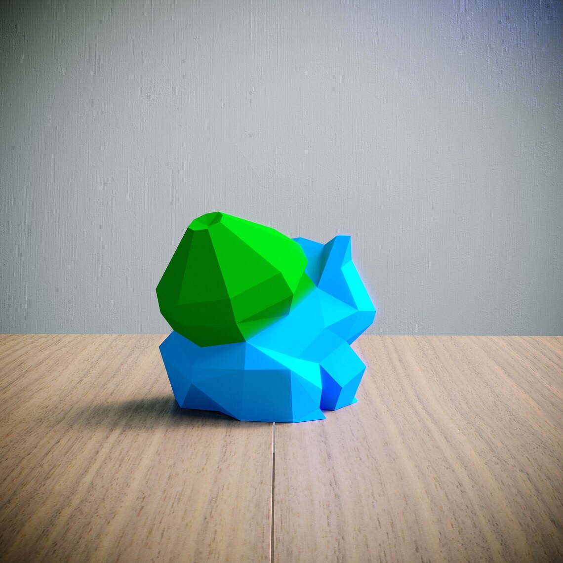 Pokémon Bulbasaur Papercraft Template Abstract Low Poly 3D - Etsy UK