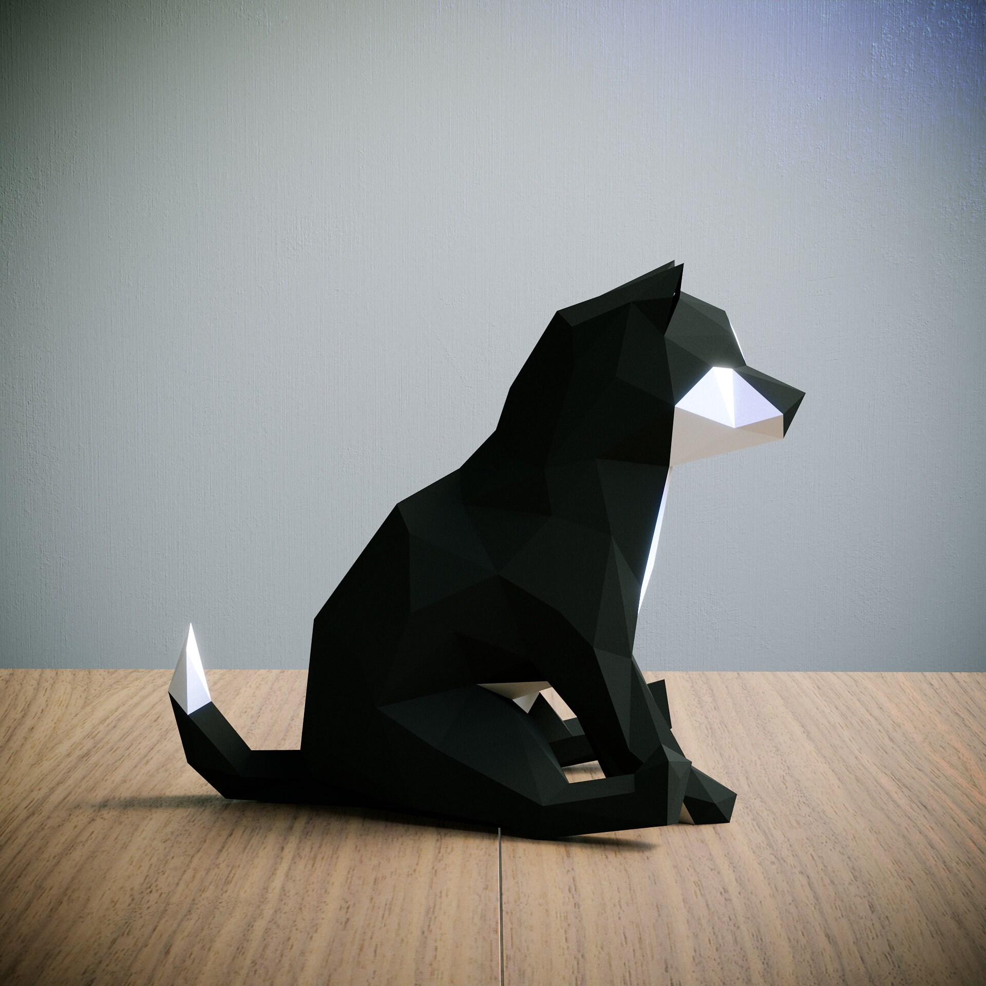 Shiba Inu Papercraft Template, Abstract Low Poly 3D Origami, Home Decor ...