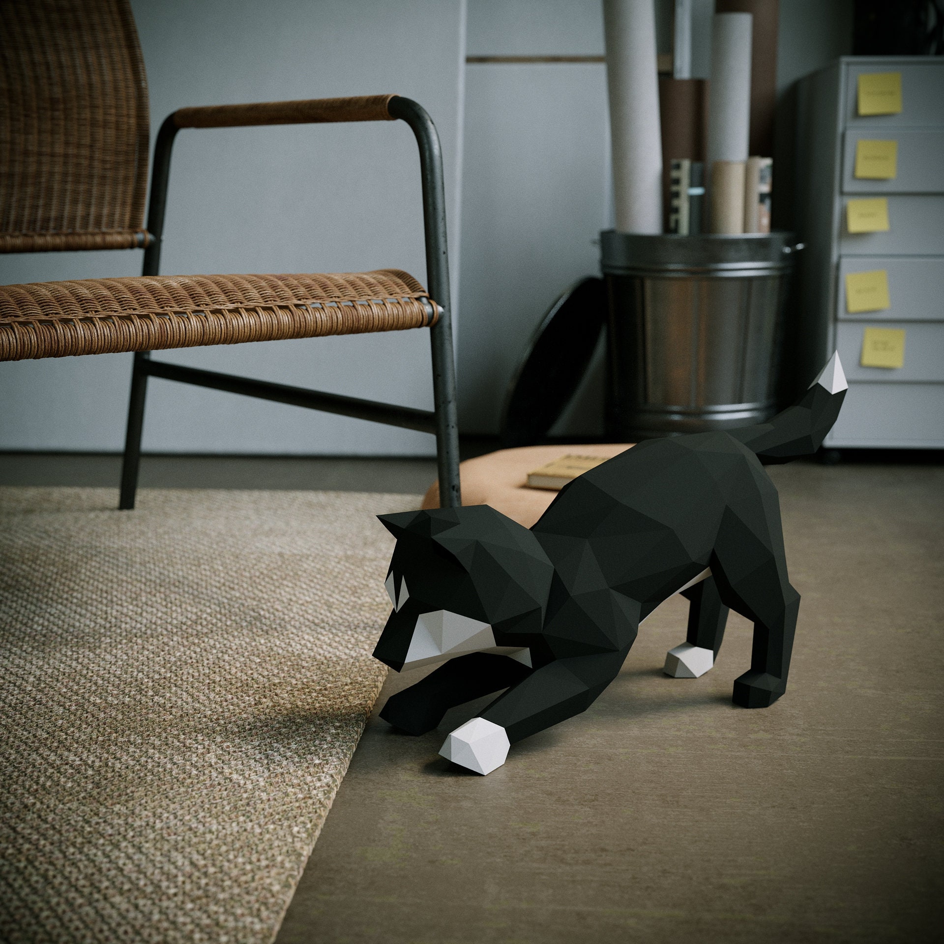 Shiba Inu Papercraft PlantillaAbstracto 3D Origami - Etsy México