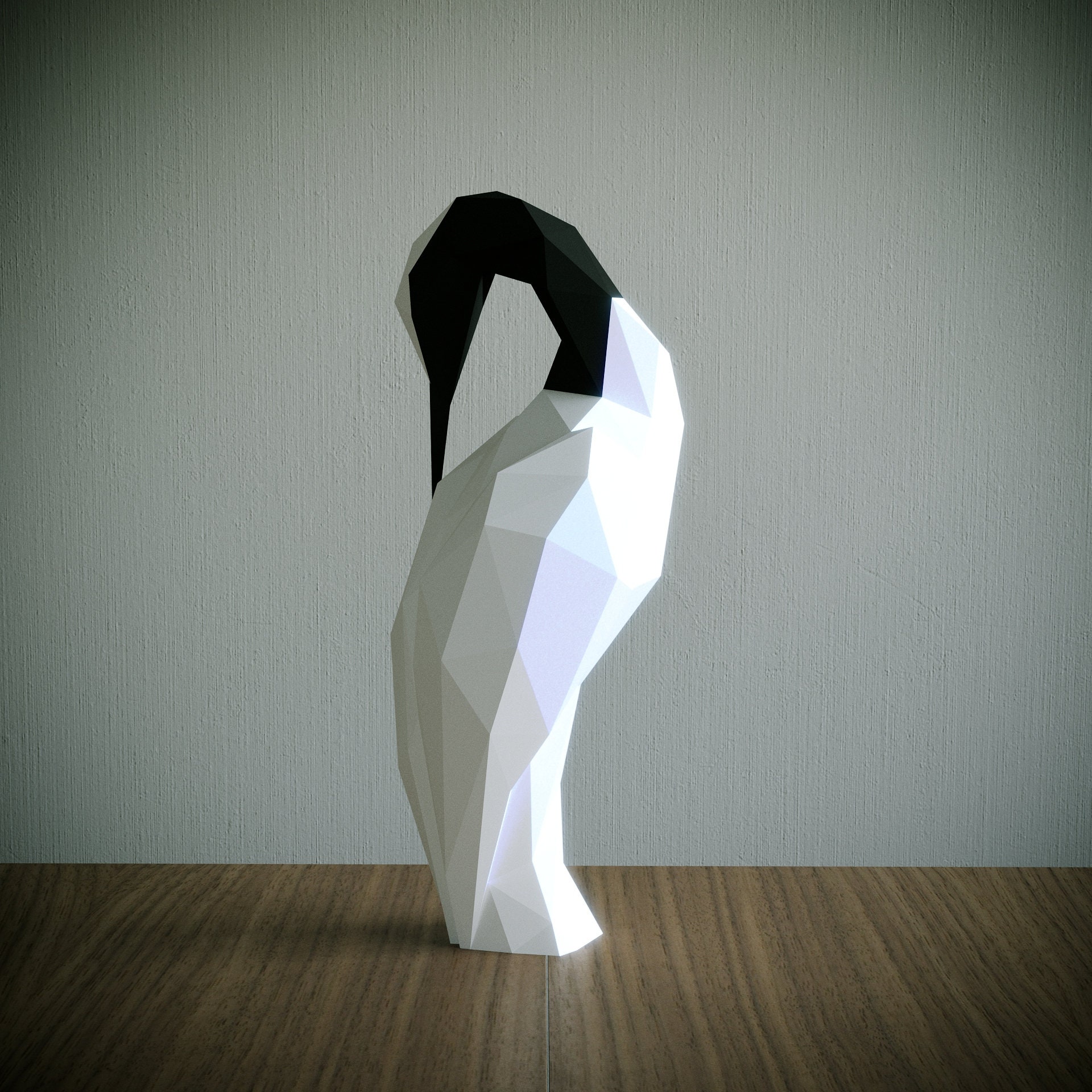 Red-crowned Crane Papercraft Template Abstract Low Poly 3D - Etsy Australia