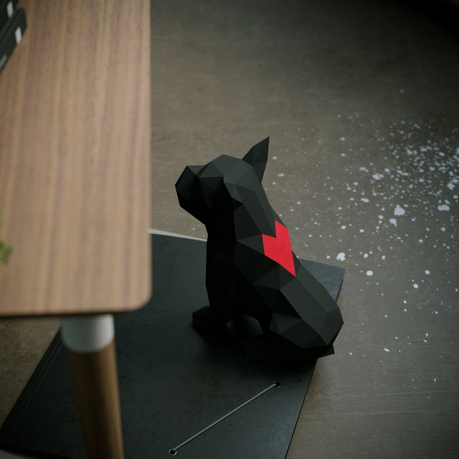 French Bulldog Papercraft Template Abstract Low Poly 3D - Etsy