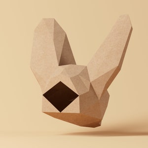 Fennec Fox Papercraft Template, Abstract Low Poly 3D Origami, Home ...