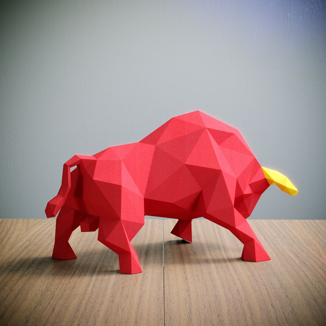 Toro Papercraft PlantillaAbstracto 3D Origami Decoración del - Etsy México