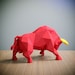Red Bull Papercraft Template, Abstract Low Poly 3D Origami, Home Decor ...