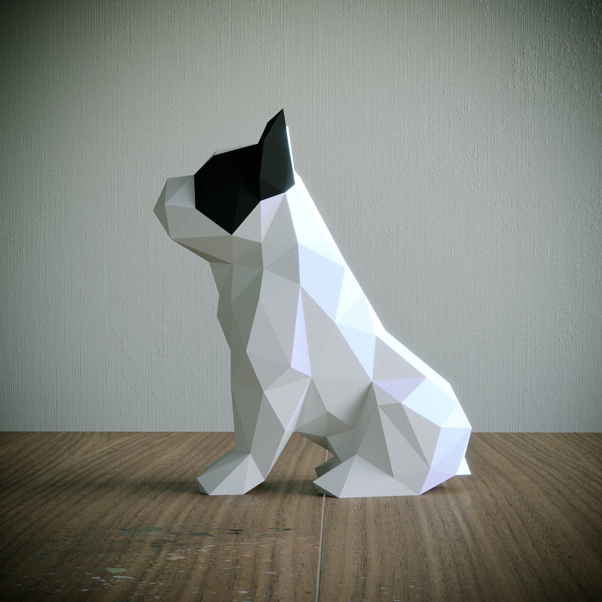 French Bulldog Papercraft Template Abstract Low Poly 3D - Etsy UK