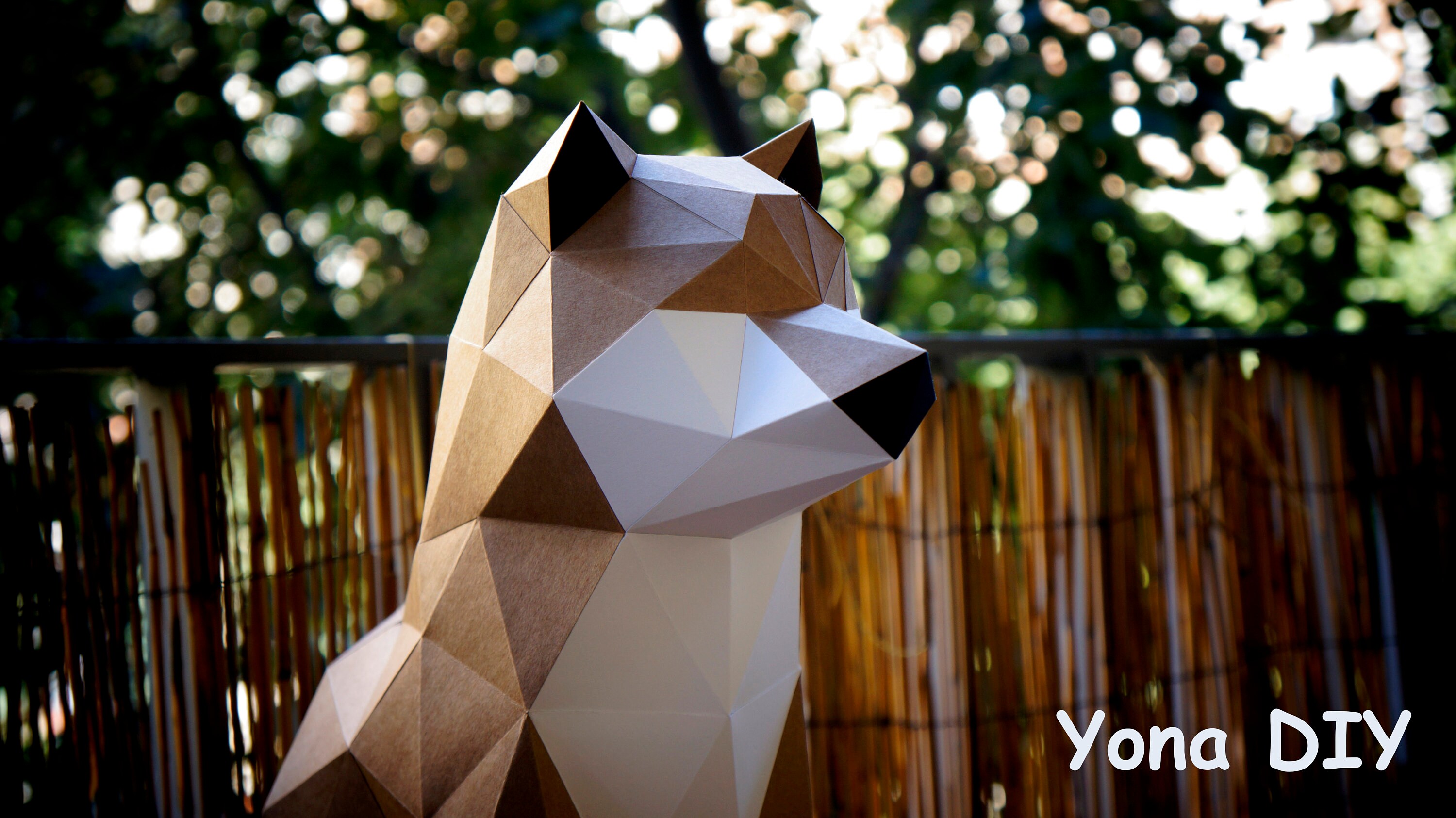 Shiba Inu Papercraft PlantillaAbstracto 3D Origami - Etsy México