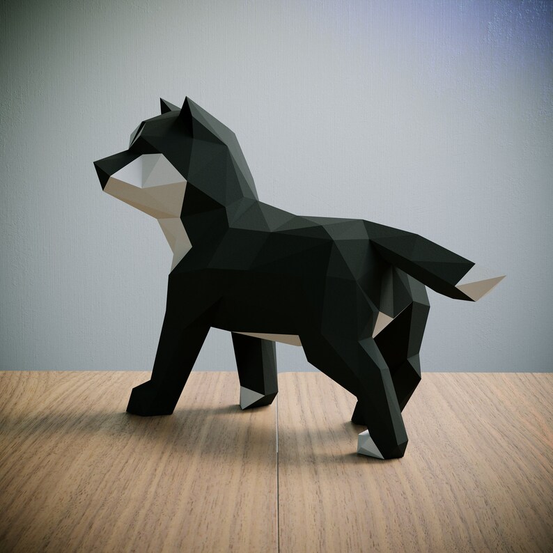 Shiba Inu Papercraft Template Abstract Low Poly 3D Origami - Etsy