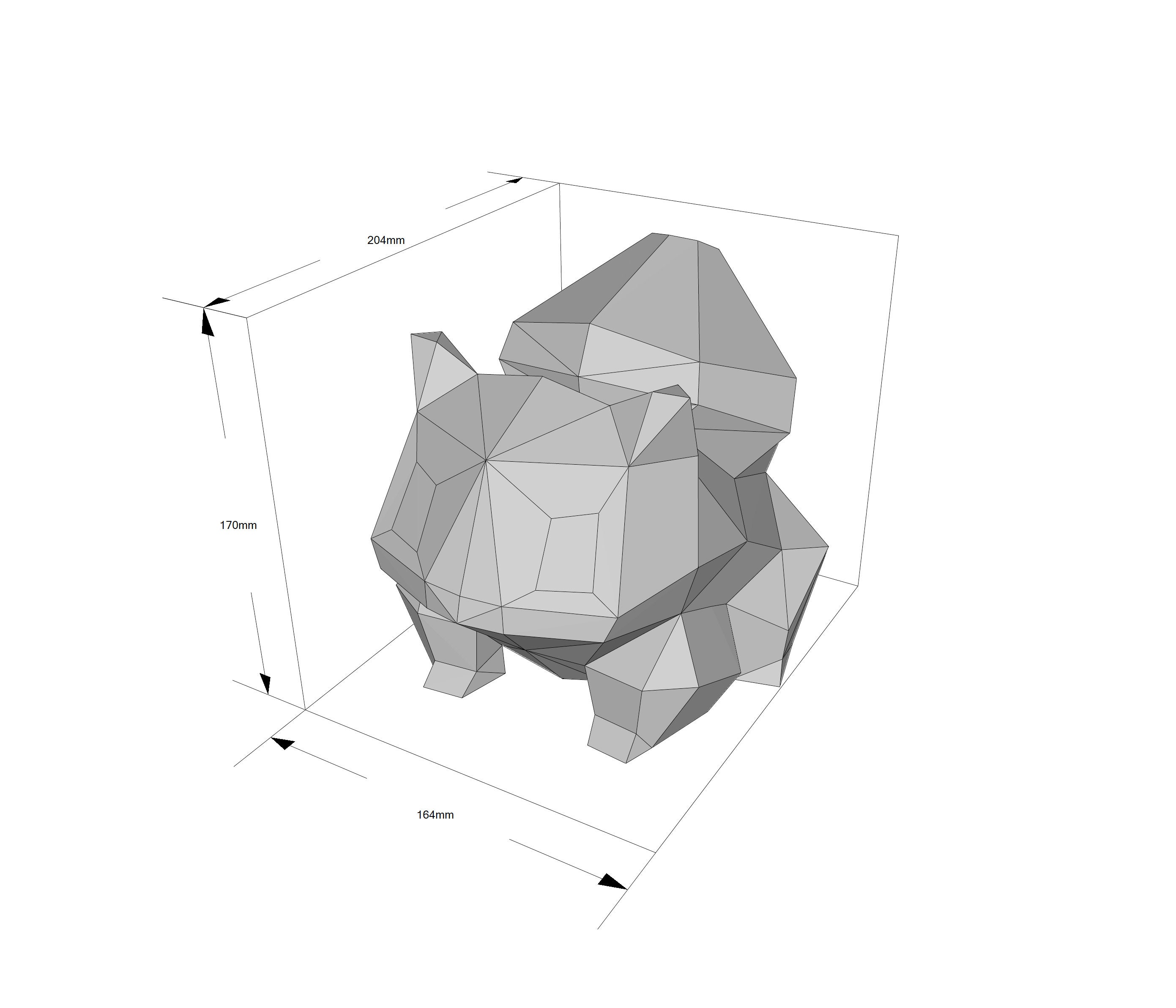 Pokémon Bulbasaur Papercraft Template Abstract Low Poly 3D - Etsy Israel