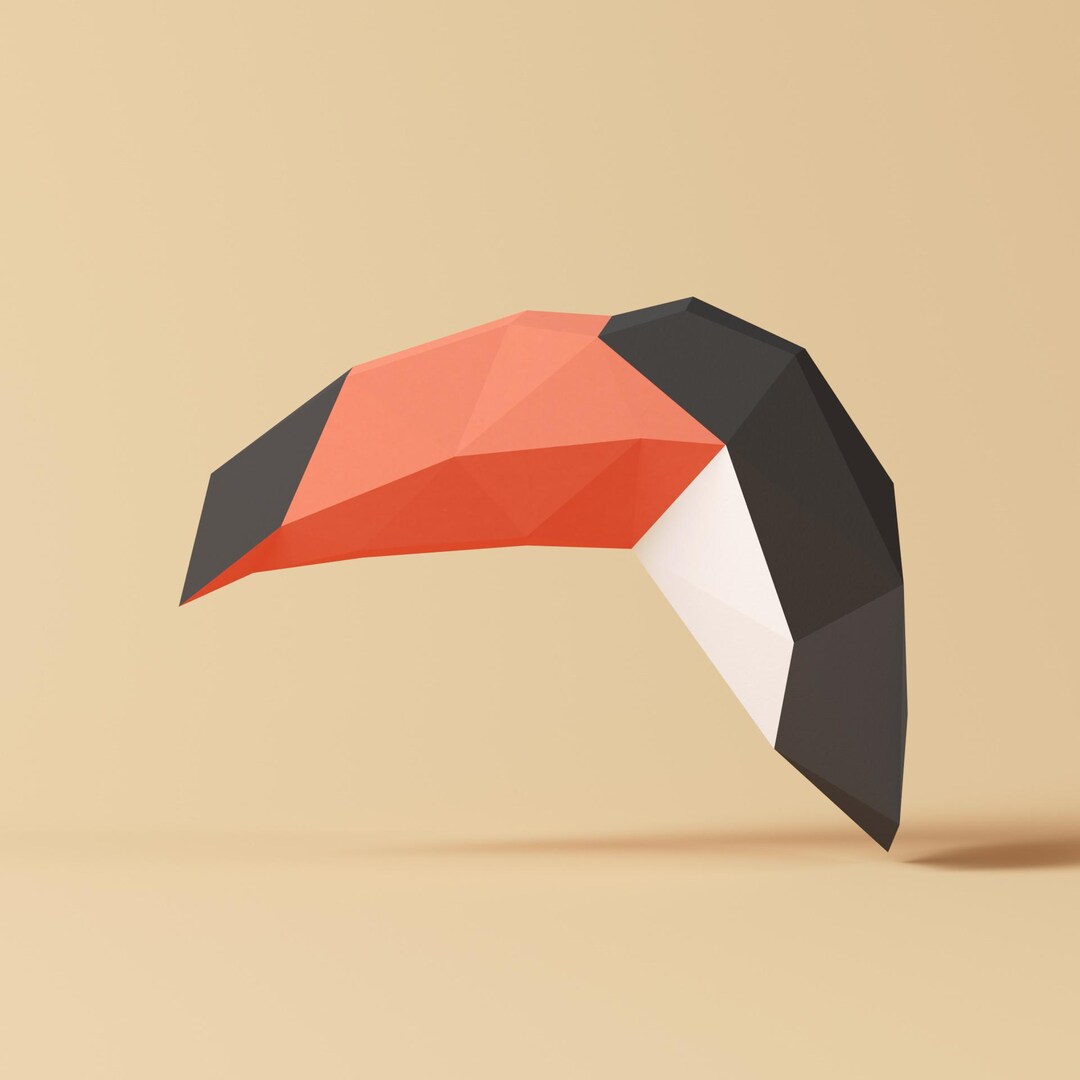 Toucan Papercraft Template, Abstract Low Poly 3D Origami, Home Decor ...