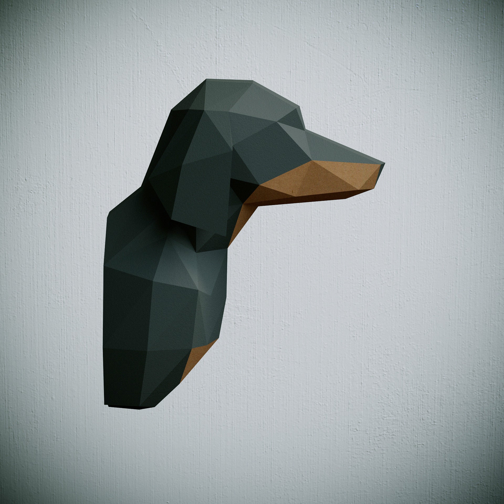 Dachshund Papercraft Template, Abstract Low Poly 3D Origami, Home Decor ...