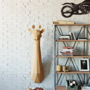 Giraffe Papercraft Template, Abstract Low Poly 3D Origami, Home Decor ...