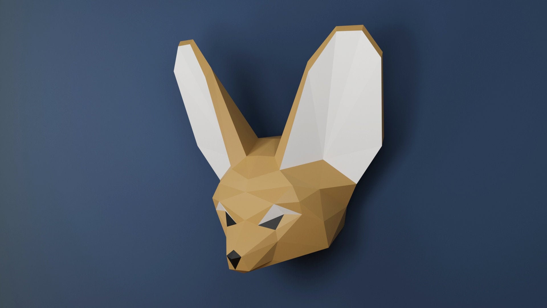 Fennec Fox Papercraft Template Abstract Low Poly 3D Origami - Etsy