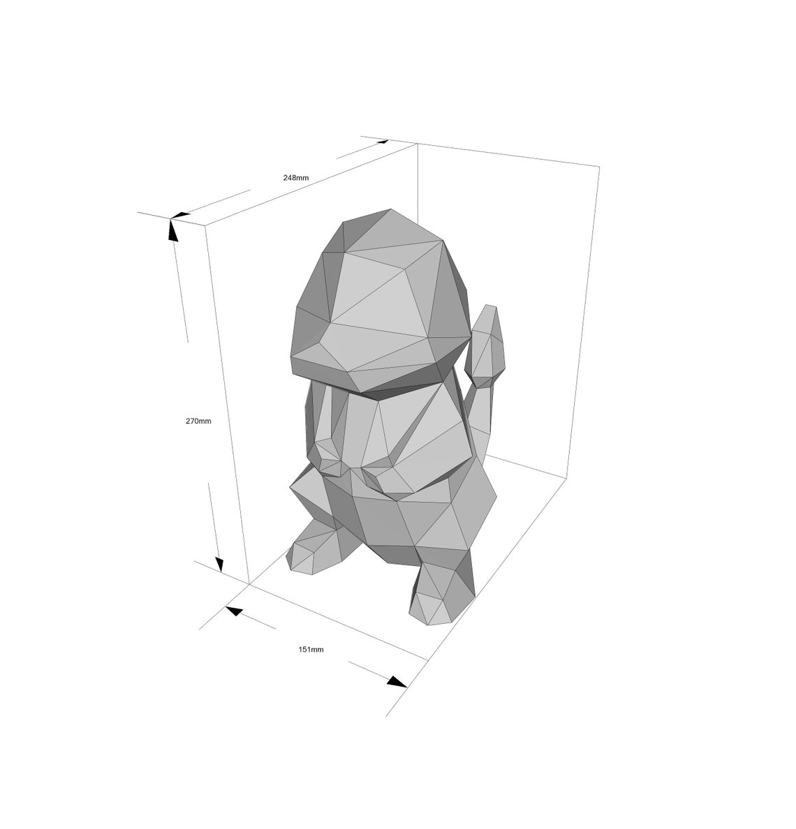 Pokémon Charmander Papercraft Template Abstract Low Poly 3D - Etsy Canada