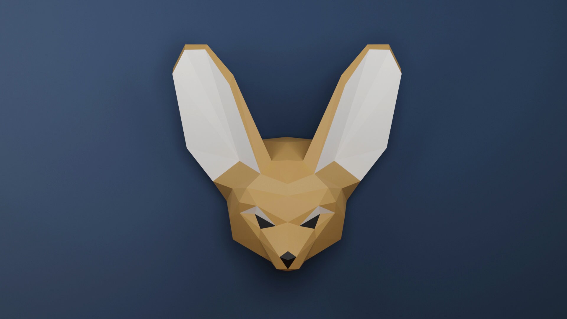 Fennec Fox Papercraft Template Abstract Low Poly 3D Origami - Etsy