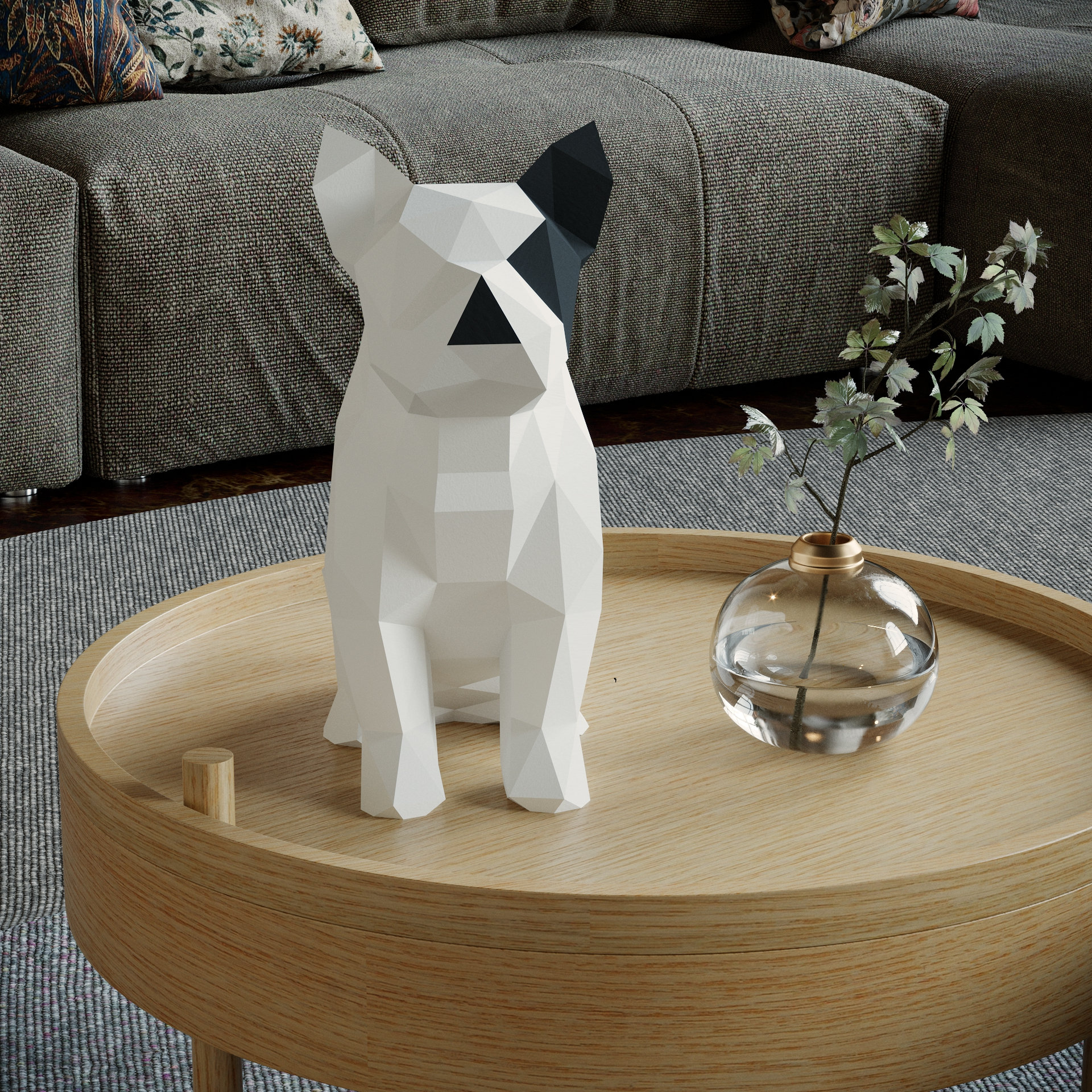 French Bulldog Papercraft Template Abstract Low Poly 3D - Etsy UK