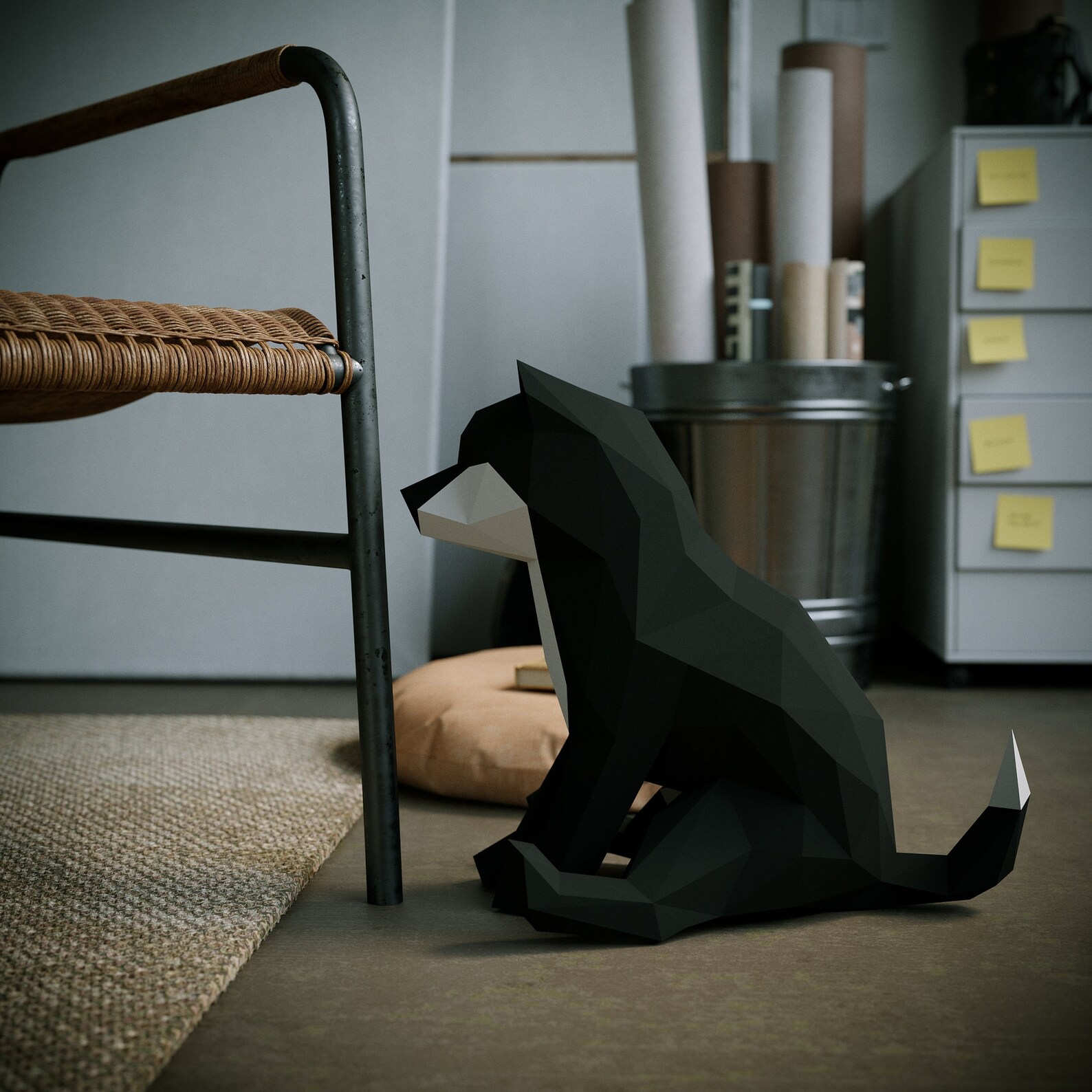 Shiba Inu Papercraft Template Abstract Low Poly 3D Origami - Etsy