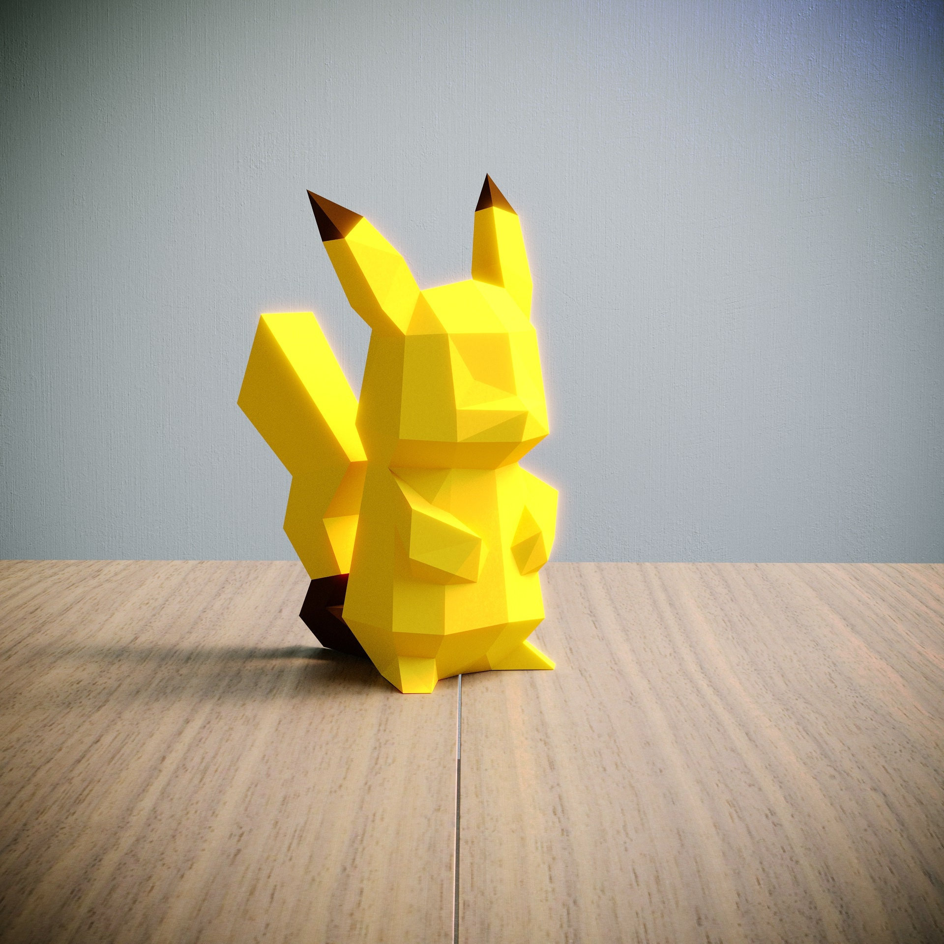 Pokémon Pikachu Papercraft Template Abstract Low Poly 3D - Etsy UK
