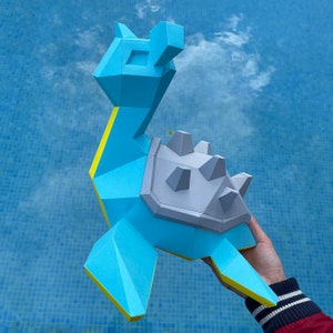 Pokémon Lapras Papercraft Template, Abstract Low Poly 3D Origami, Home ...