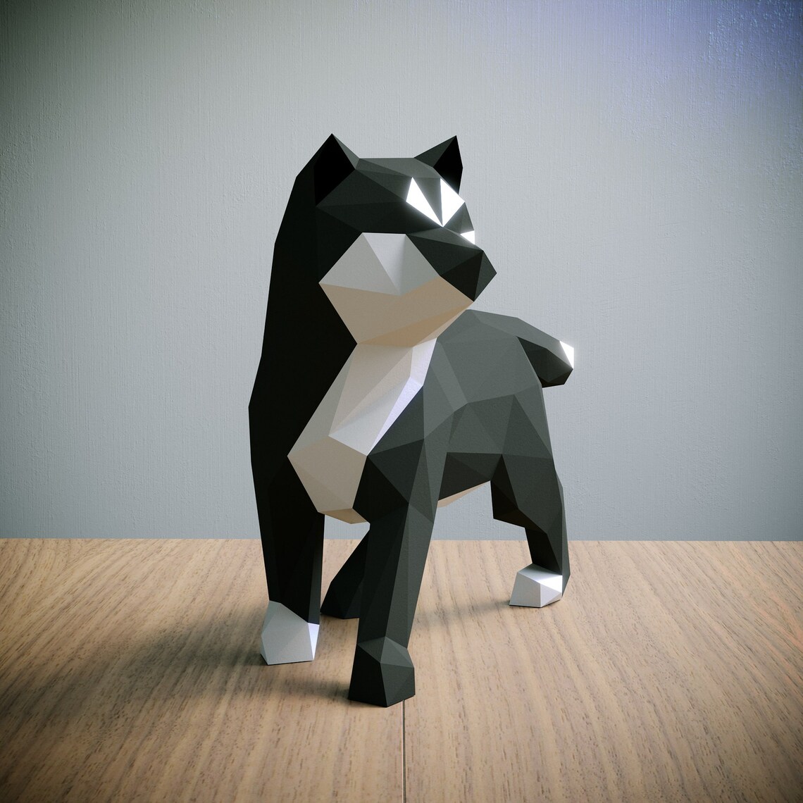Shiba Inu Papercraft Template, Abstract Low Poly 3D Origami, Home Decor ...
