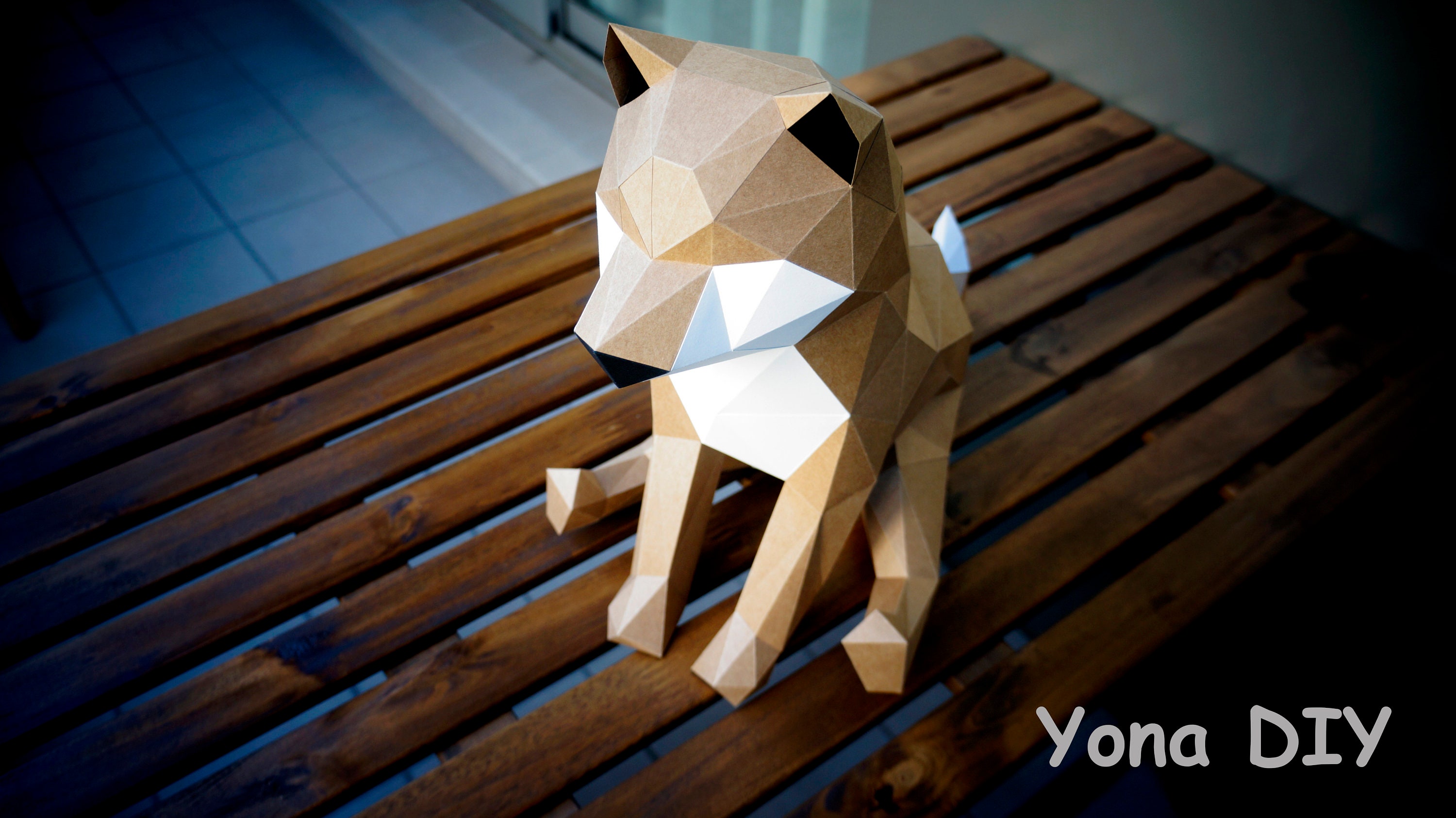 Shiba Inu Papercraft PlantillaAbstracto 3D Origami - Etsy México