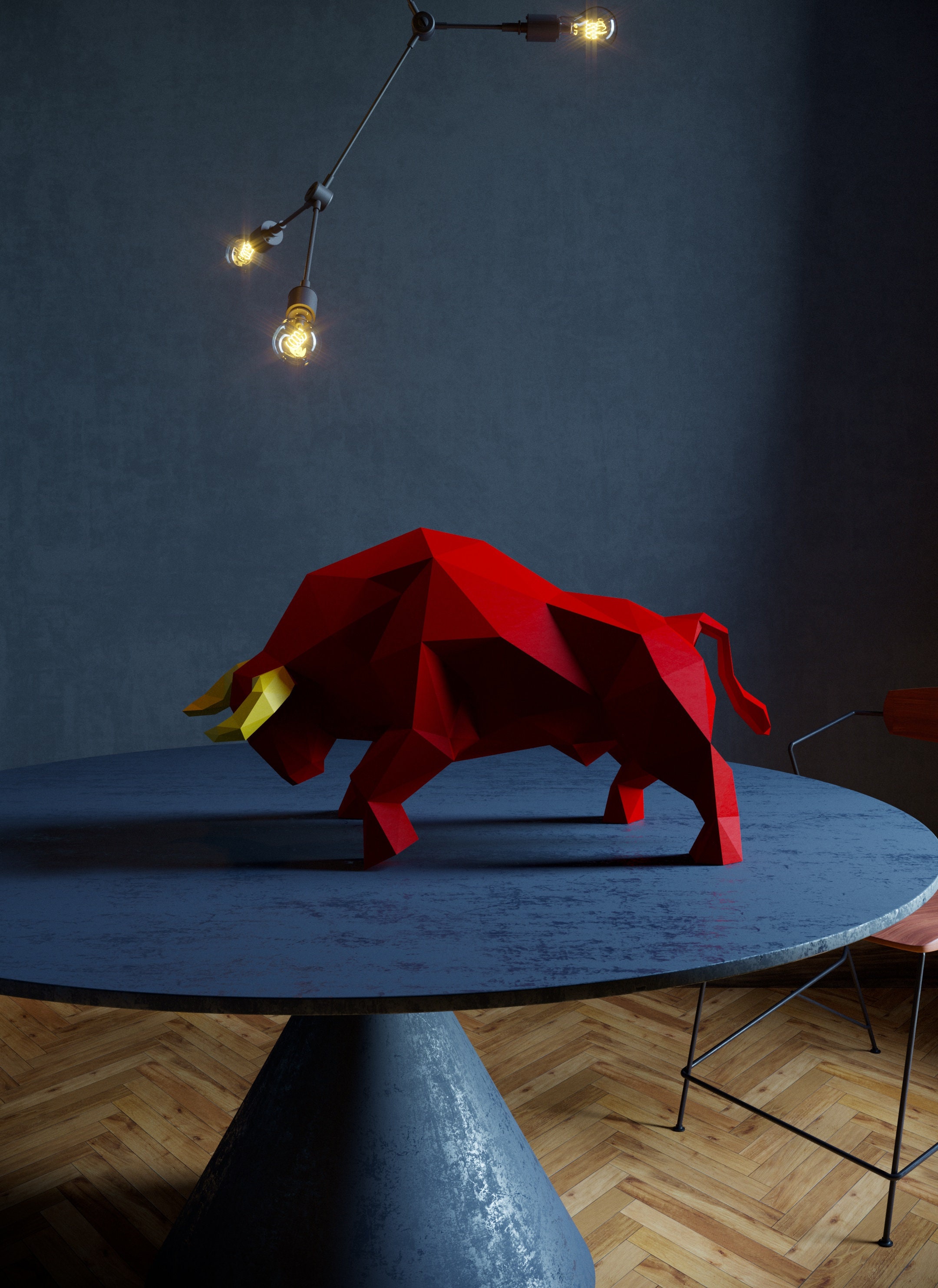 Red Bull Papercraft Bull Paper Bull Papercraft decor Home | Etsy