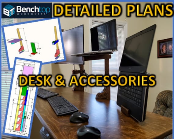 Detailed Plans Desk Top and Accessories | Etsy