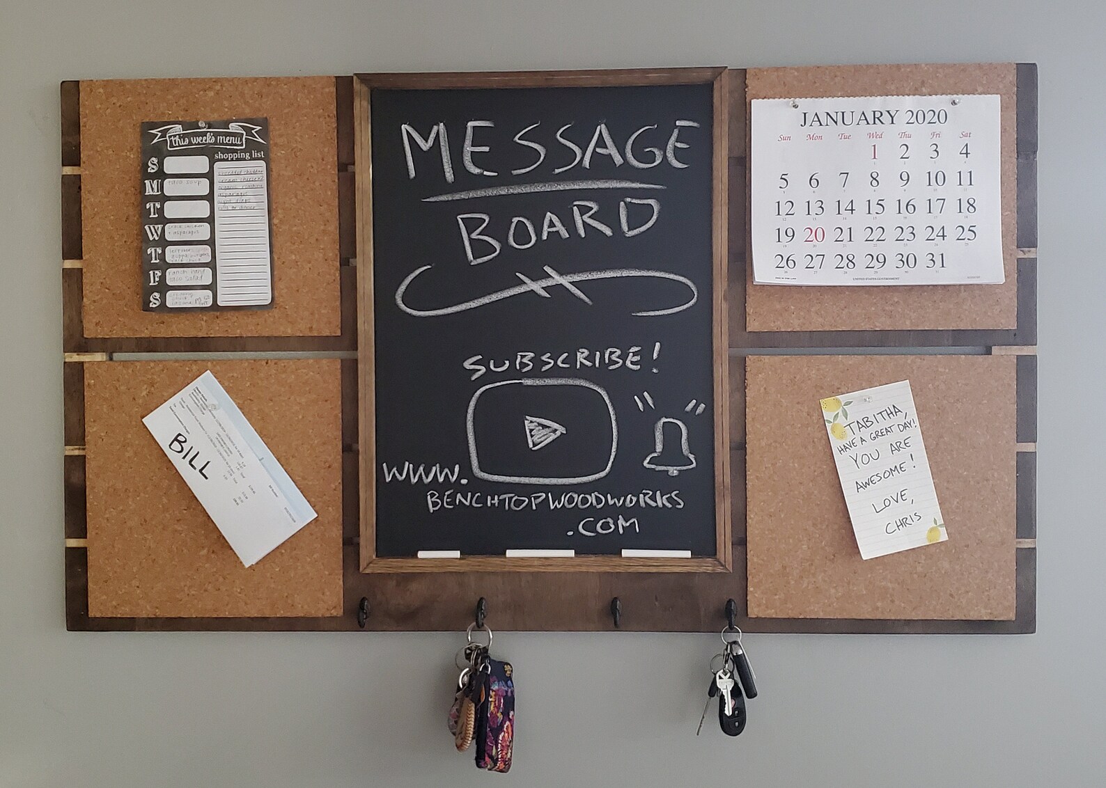 Home Organizer Message Board Woodworking Plans | Etsy