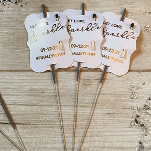 Wedding Sparkler Tags With Holder for Matches set of 12-event Sparkler ...
