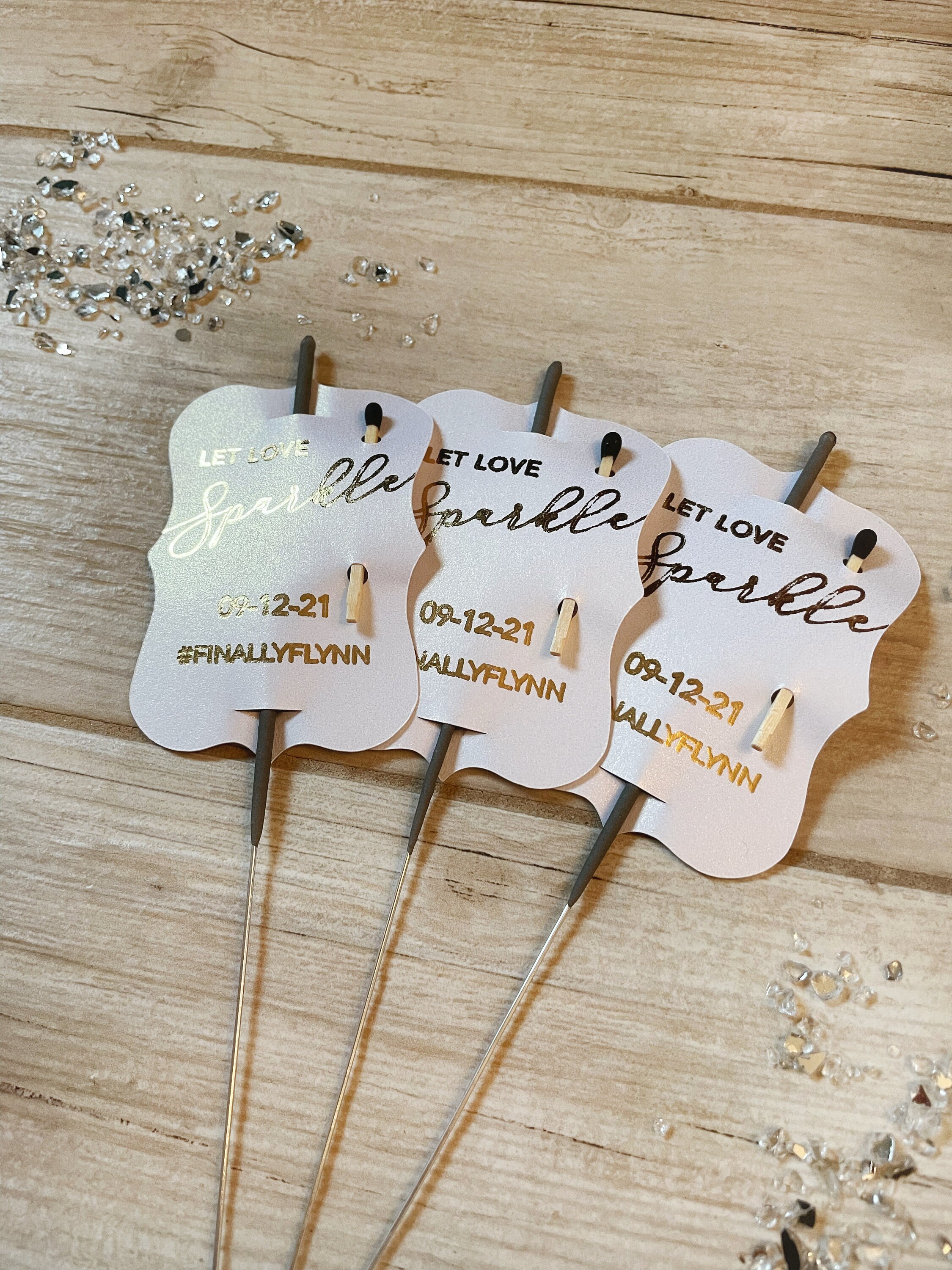 Wedding Sparkler Tags With Holder for Matches set of 12-event - Etsy