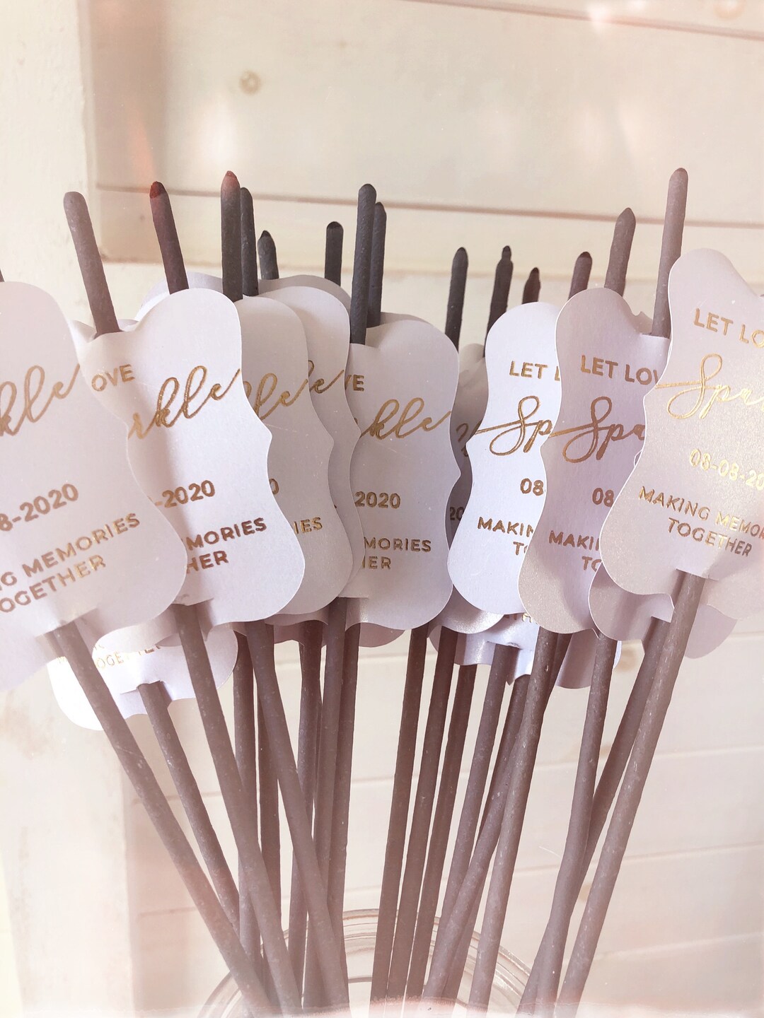 Wedding Sparkler Tag-set of 12-event Sparkler Sleeves, Custom Sparkler ...