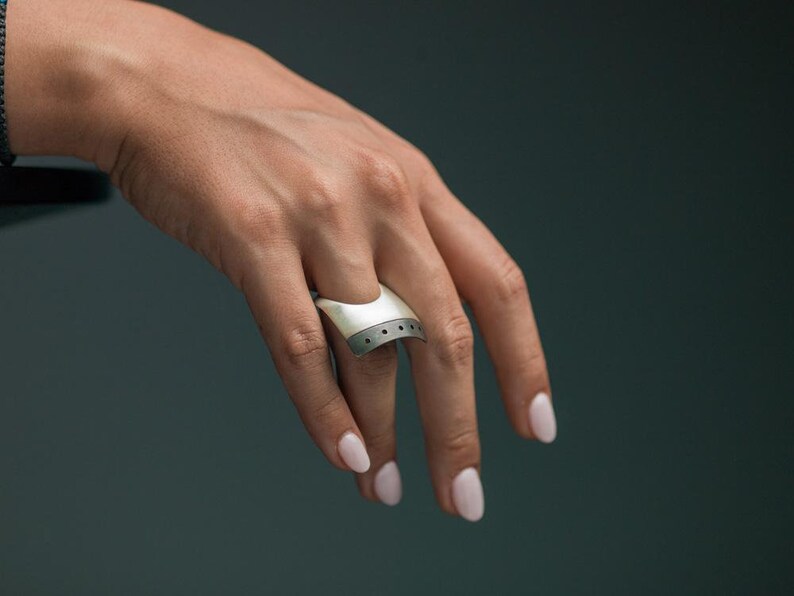 Stearling Silver Matte Finish Ring. Game With Black and White. Stunning ...
