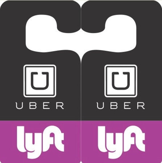 UBER LYFT Emblem Reflective Rear View Mirror Hang Sign