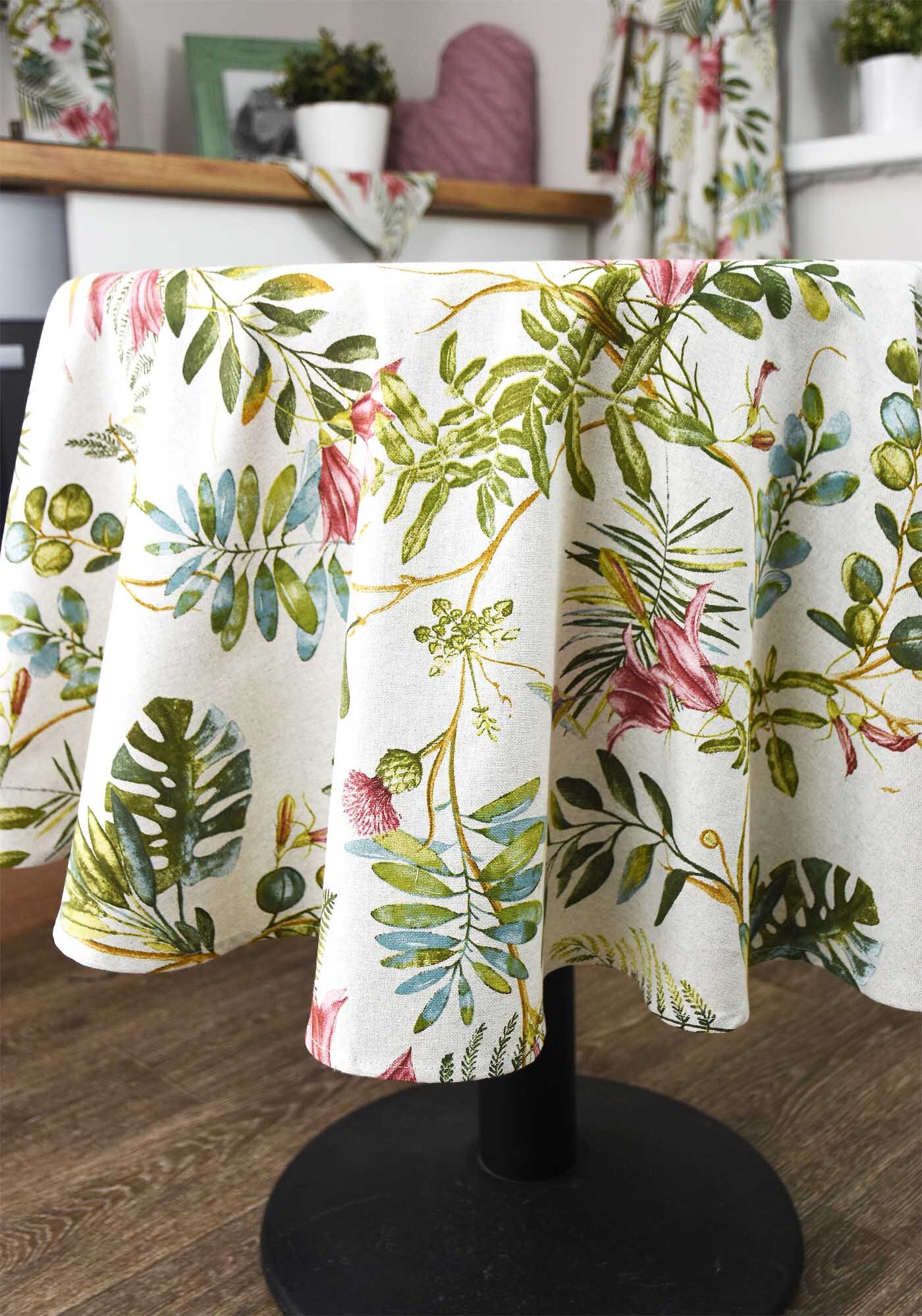 Tropical Tablecloth Monstera Tablecloth Round Tablecloth - Etsy