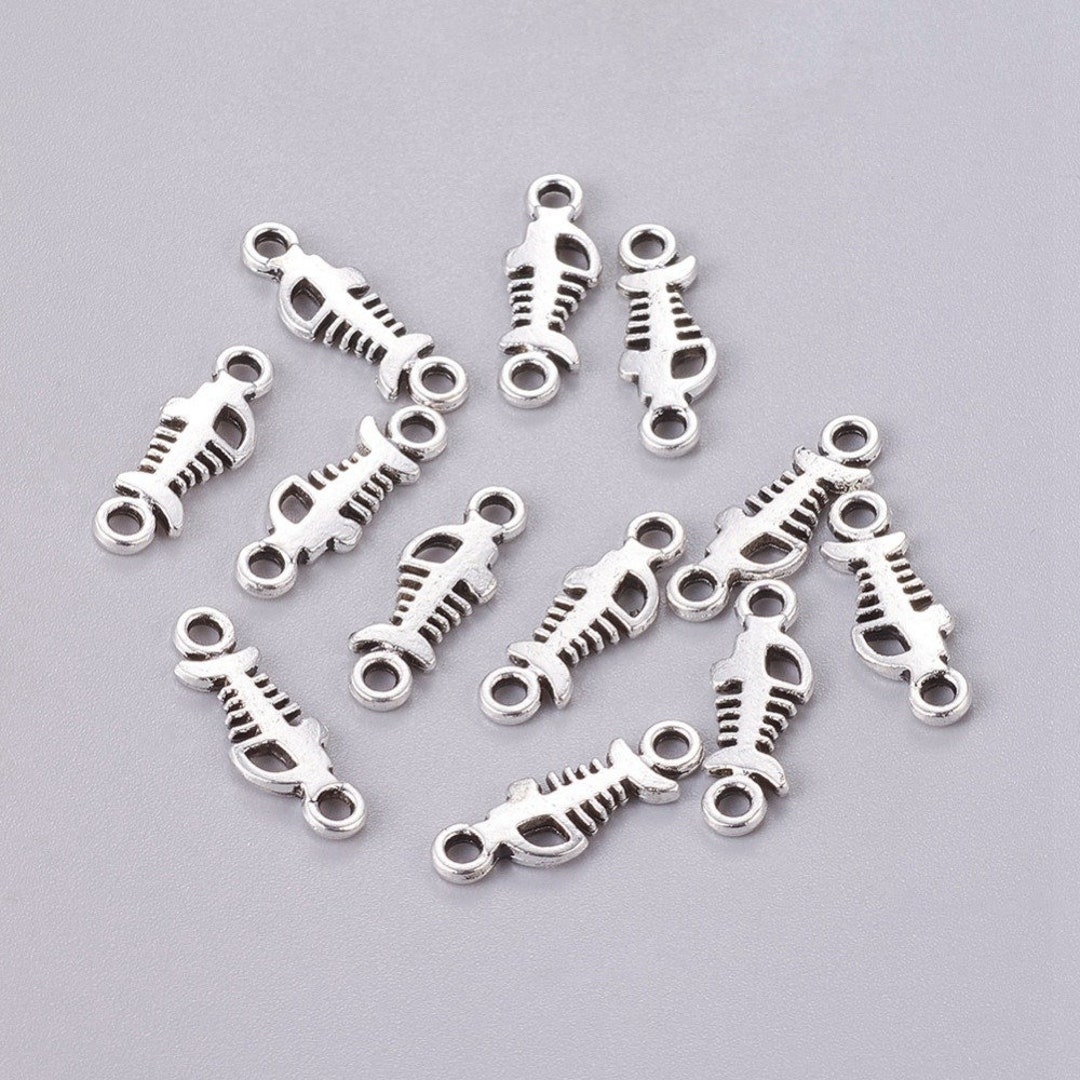 5, 10 Silver Metal Fishbone Connectors 15mm - Etsy