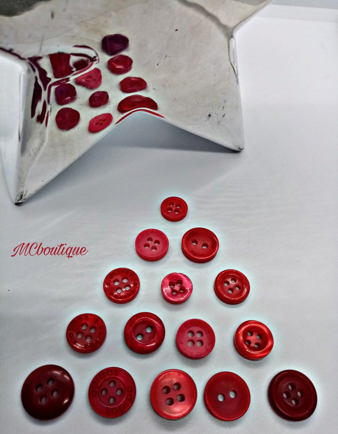15 Round Red Plastic Buttons 9mm to 11mm - Etsy