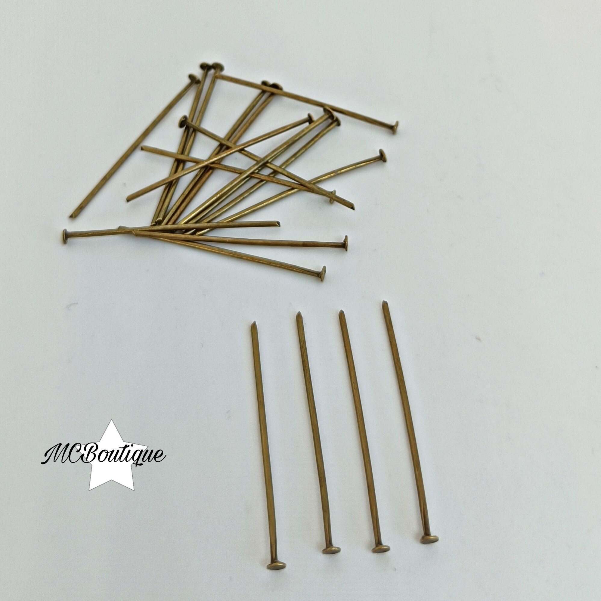 Jewelry & Beauty Jewelry Making & Beading 50 gold metal eye rods 20mm ...