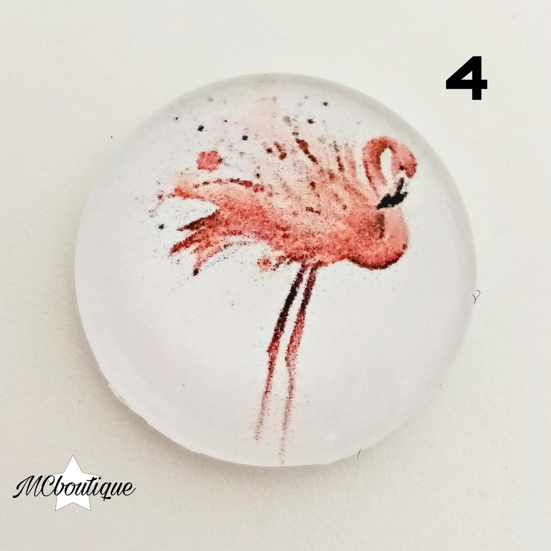 Pink Flamingo Glass Cabochon 30mm 25mm 20mm 16mm 12mm - Etsy