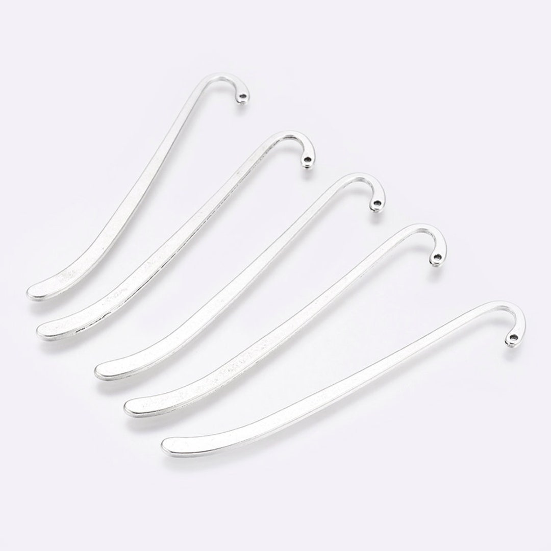 5 10 Silver Metal Bookmark Holders 84x14mm Small Format - Etsy Sweden