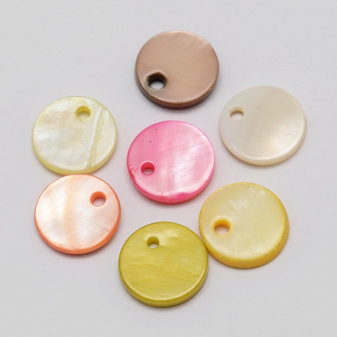 10 Flat Round Shell Charms 10mm Multicolored - Etsy