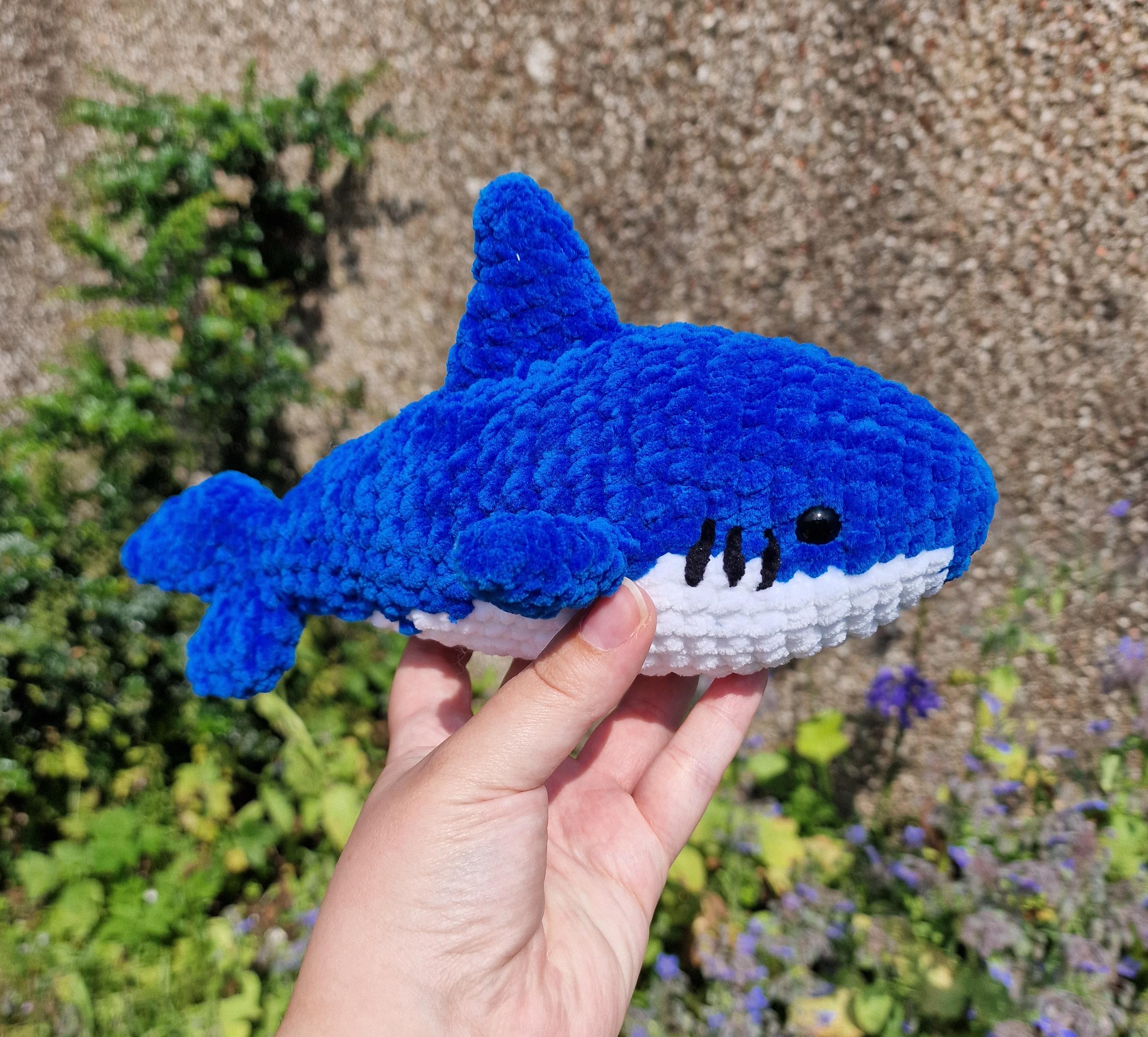 Cute Crochet Shark Cuddly Toy Ocean Plushie Gift for Kids and Adults ...