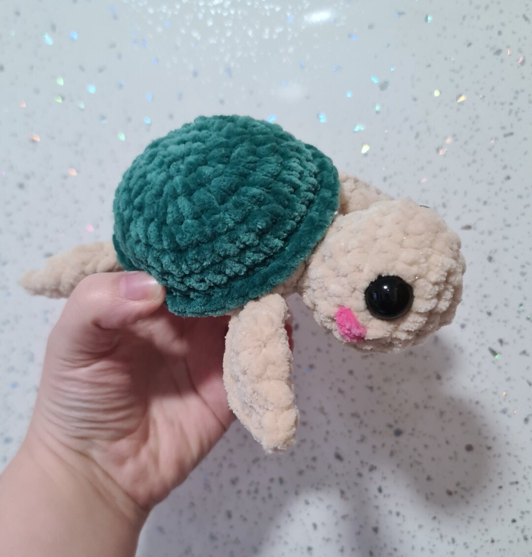 Cute Crochet Turtle Cuddly Toy Ocean Plushie Gift for Kids and Adults ...