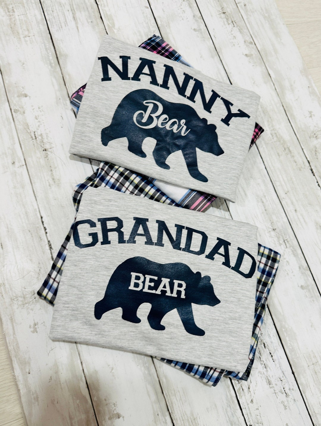 Personalised Bear Personalised Pyjama Set Grandad Nanny Daddy Grandma ...