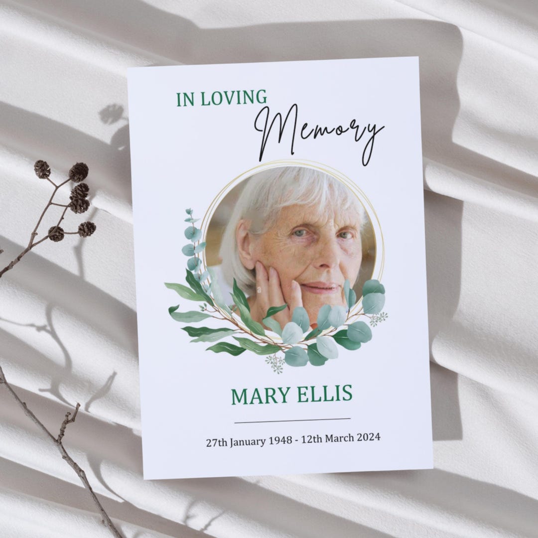 Floral Ladies Funeral Program Template Printable Order of Service Print ...