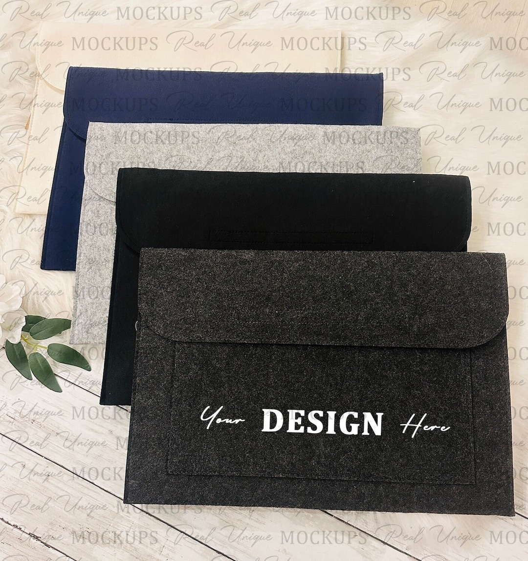 Felt Document SVG Wallet Mockup Laptop Slip Mockups Bagbase Portfolio ...