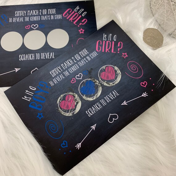 Gender Reveal A6 Scratch Card Baby Gender Reveal Party Gift | Etsy