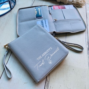 Luxury Travel Document Holder, Personalised Travel Case Organiser ...