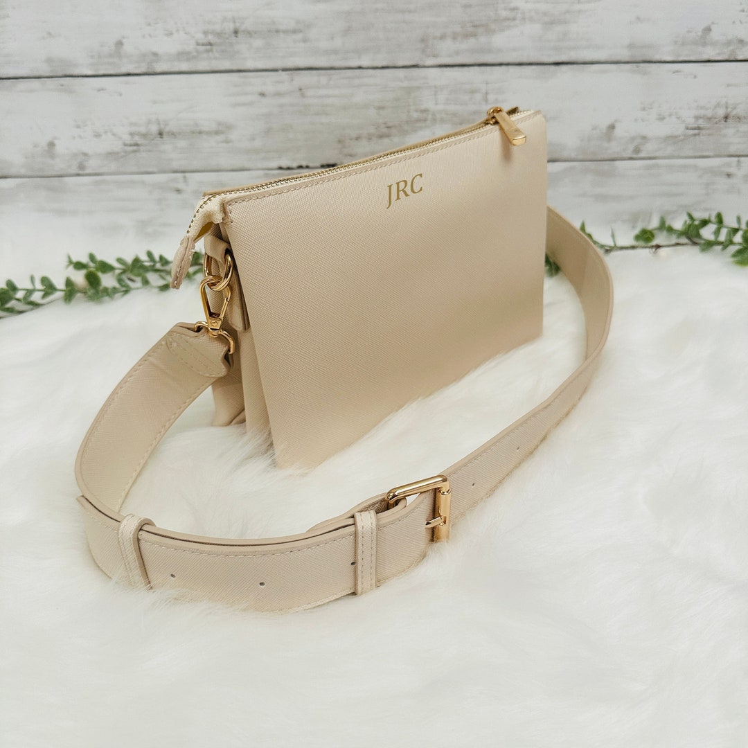 Personalised Christy Soft Cross Body Bag, Beige Cross Body, Cross Body ...